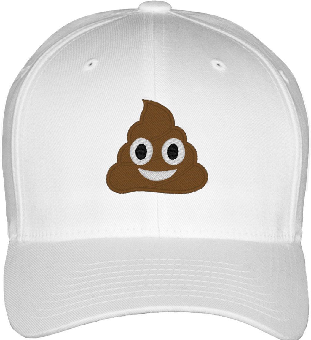 Funny Emoji Poop Fitted Baseball Cap